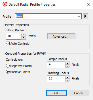 Mira Pro x64 User's Guide - Radial Profile Properties