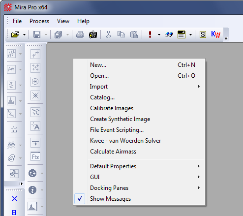 Mira Pro x64 User's Guide - Main Context Menu