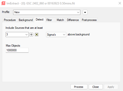 Mira Pro x64 User's Guide - Detect page